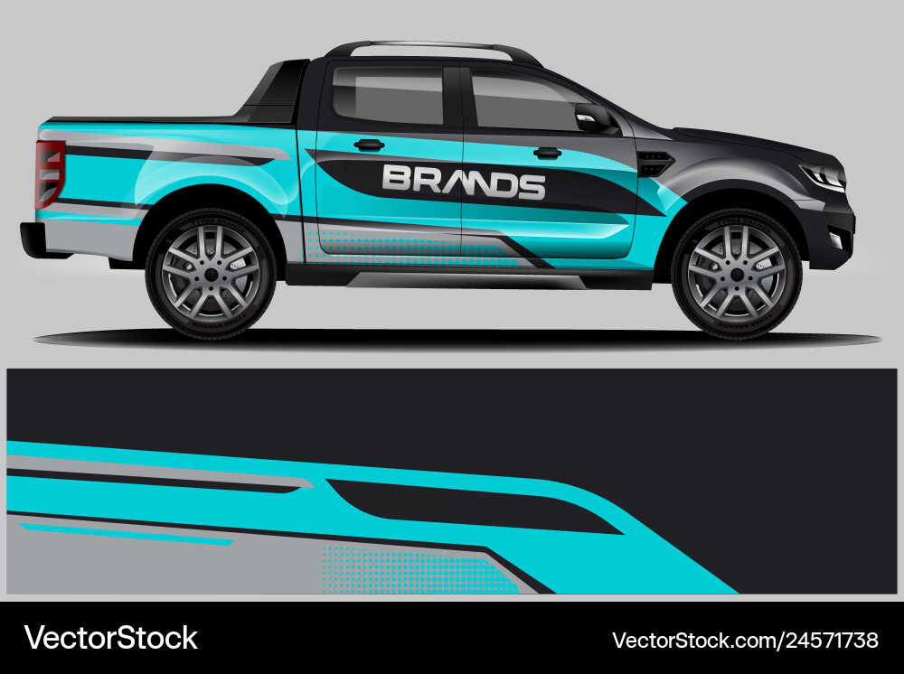 Double cabin truck wrap design wrap sticker Vector Image