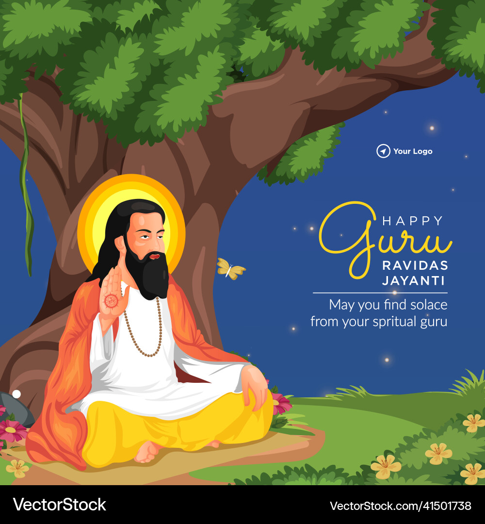 Guru ravidas jayanti banner design Royalty Free Vector Image