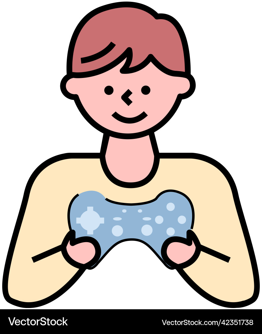 Guy gaming playing video game young gamer Vector Image