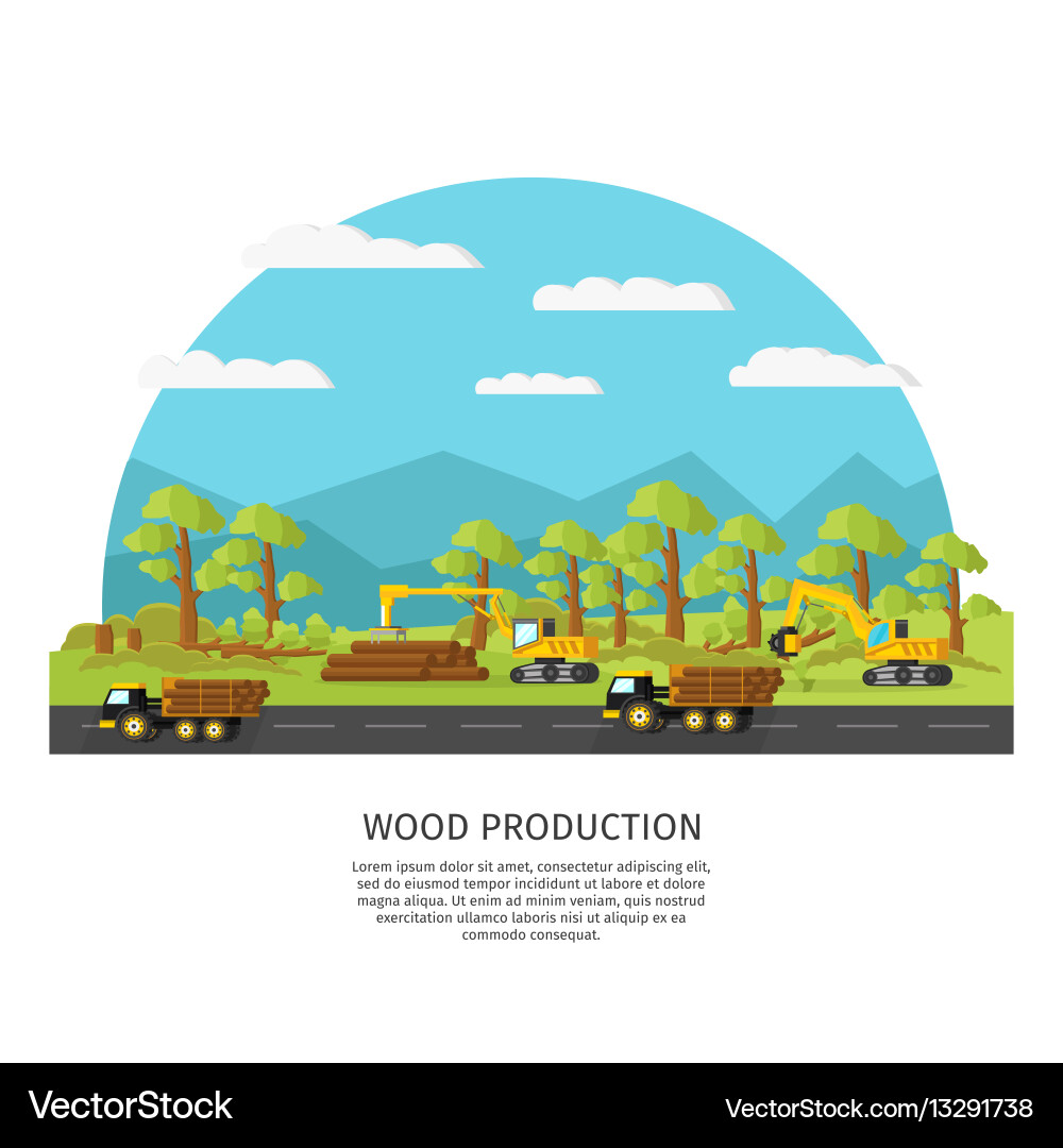 Industrial wood manufacturing template Royalty Free Vector