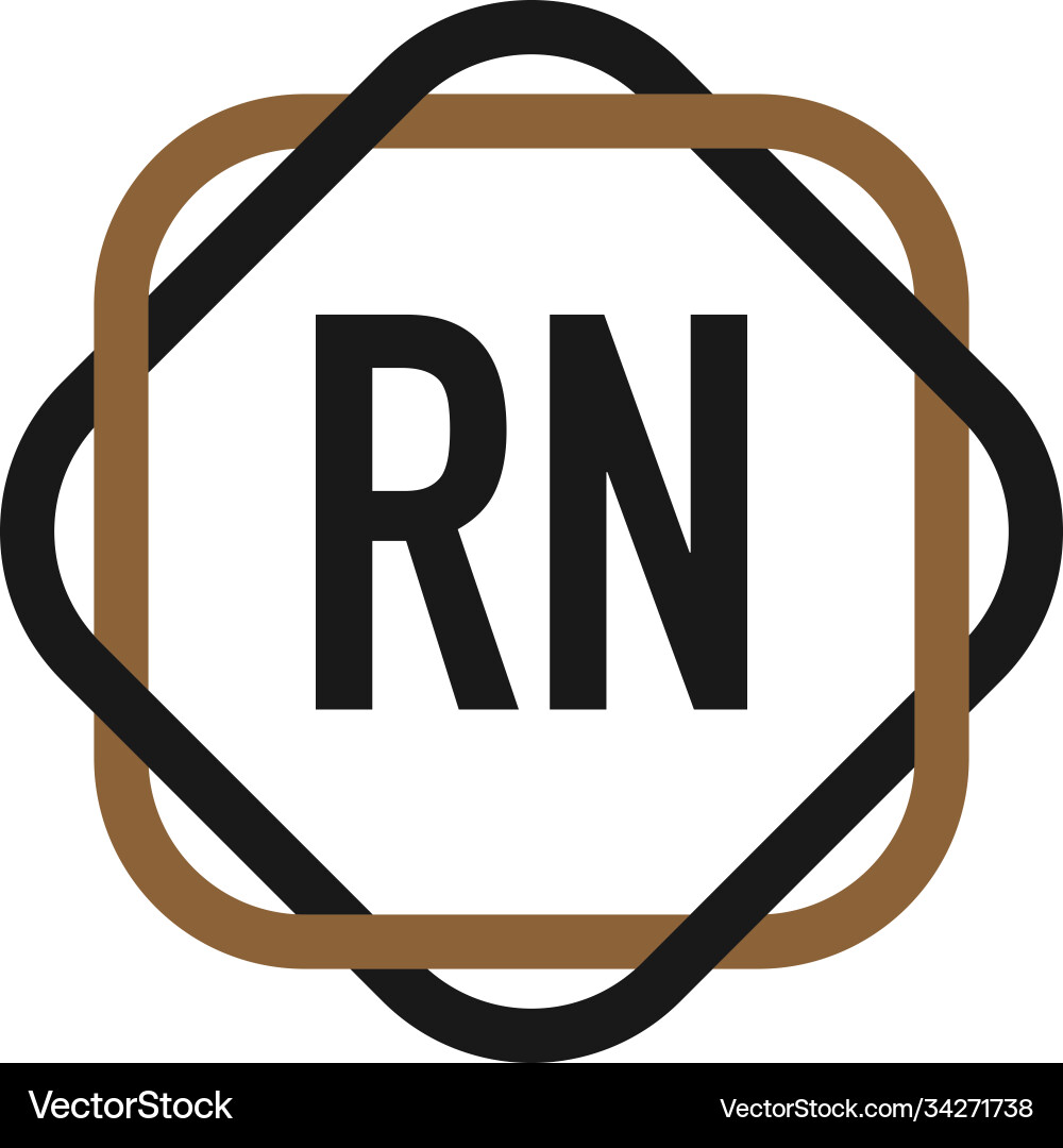 Initial letter rn elegance logo design template Vector Image
