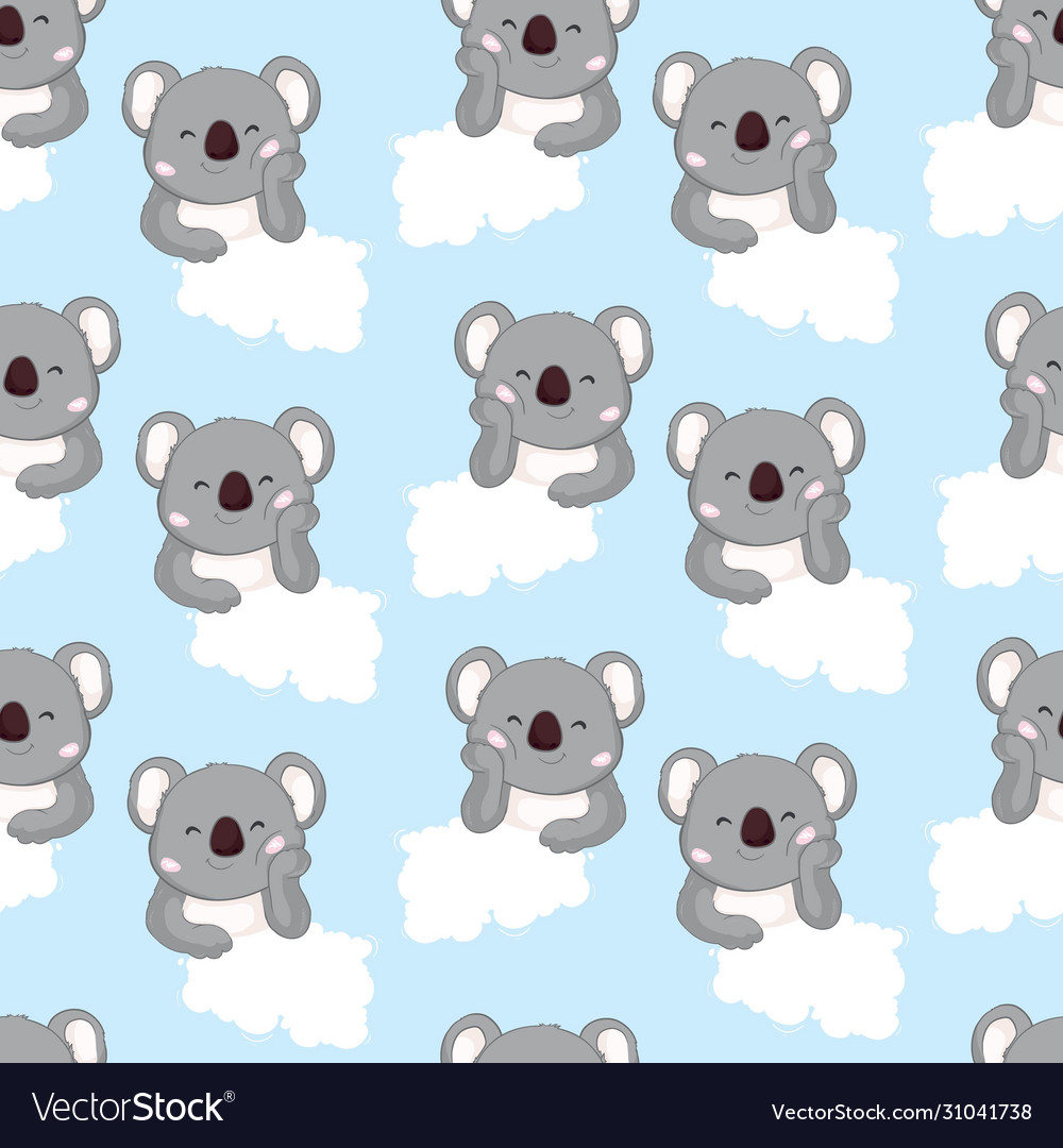 Koala bear pattern seamless pattern pink Vector Image