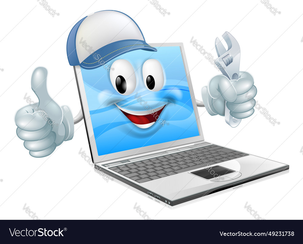 Laptop computer engineer Royalty Free Vector Image