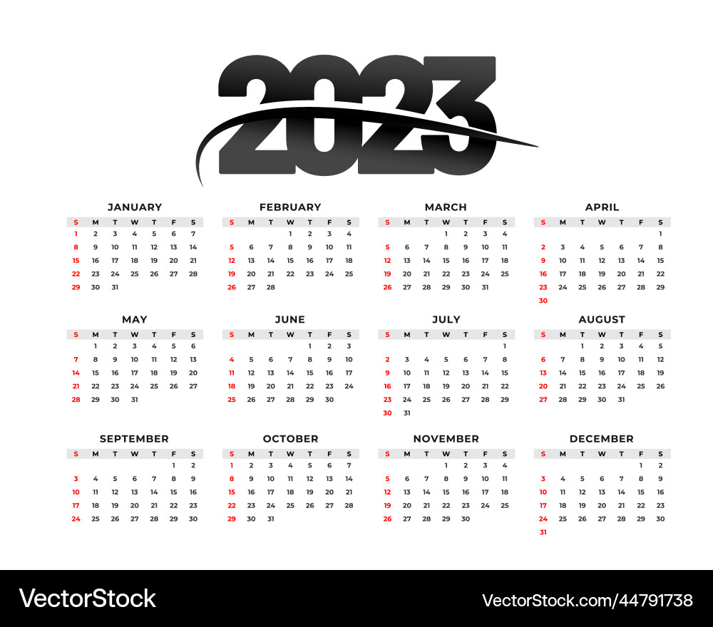 Modern 2023 printable calendar in page style Vector Image