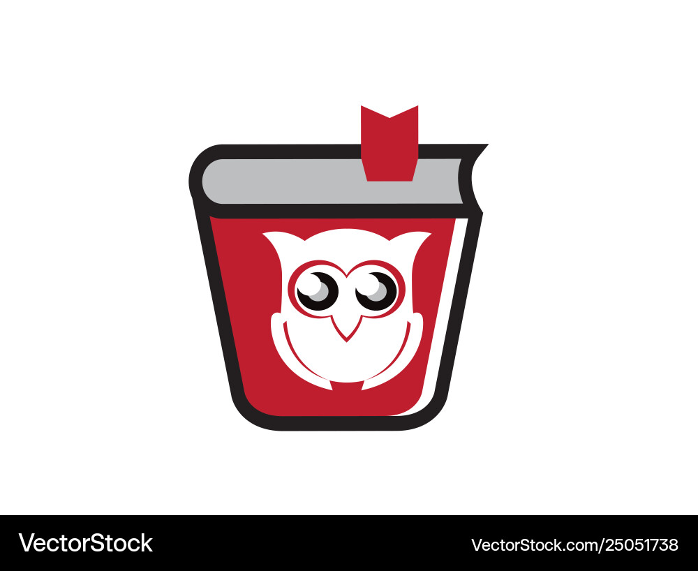 Owl read book for logo design wise icon Royalty Free Vector