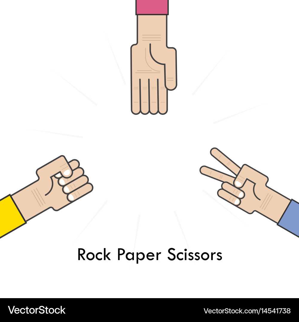 Rock paper scissors for it signhand Royalty Free Vector
