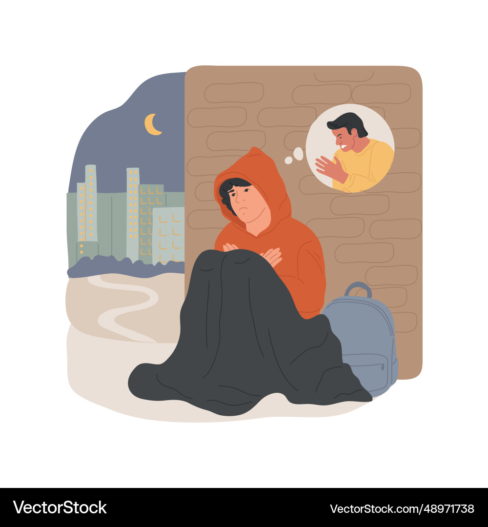 Runaway from home isolated cartoon Royalty Free Vector Image