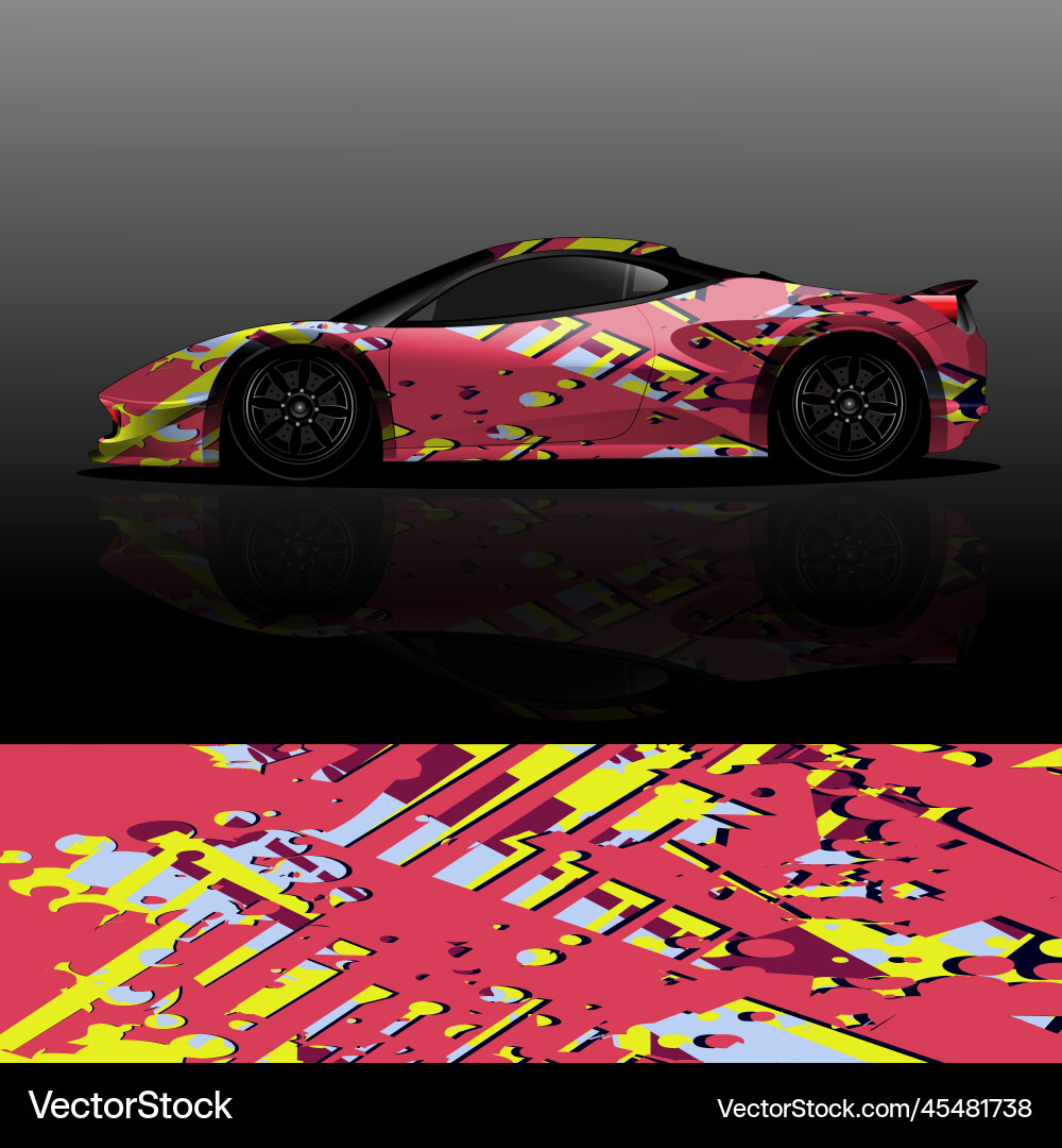Sport car decal abstract background Royalty Free Vector