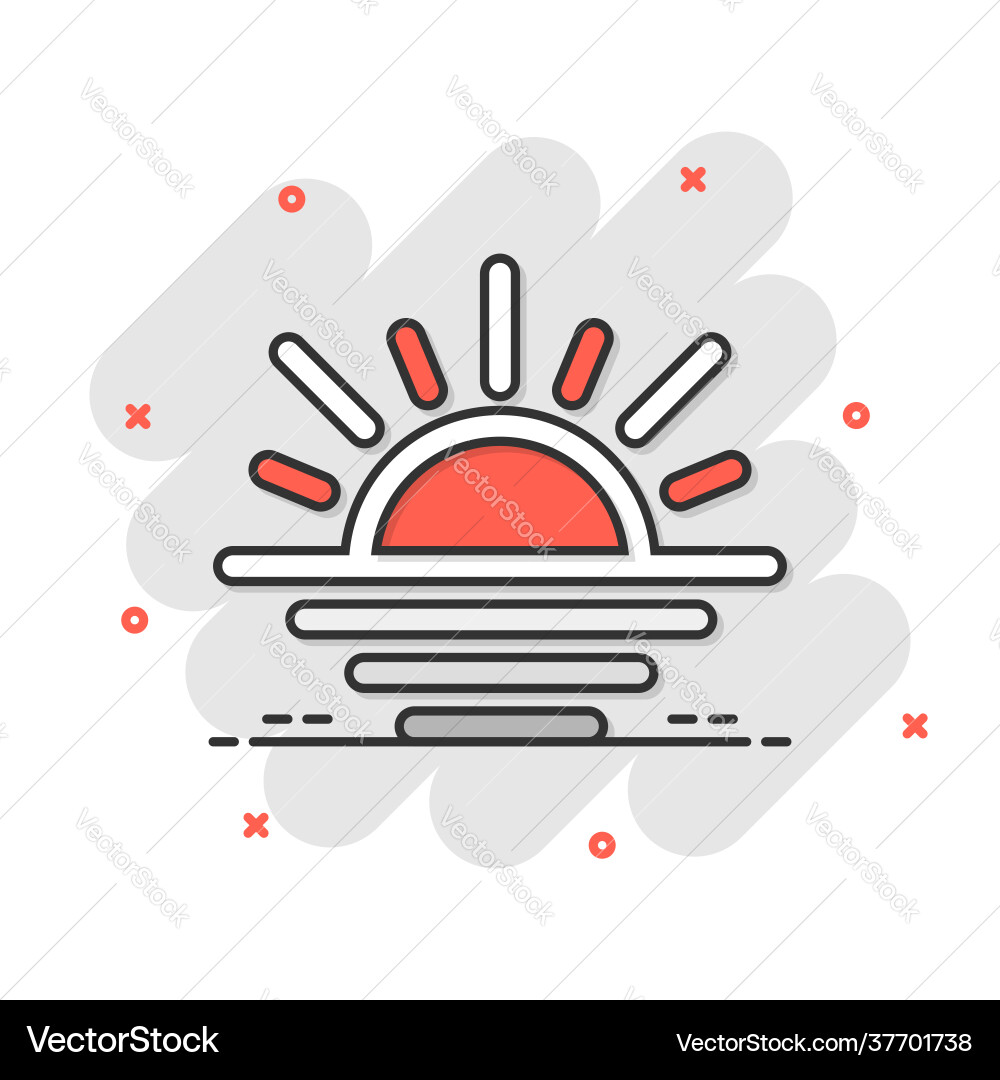 Sun icon in comic style sunlight cartoon sign Vector Image