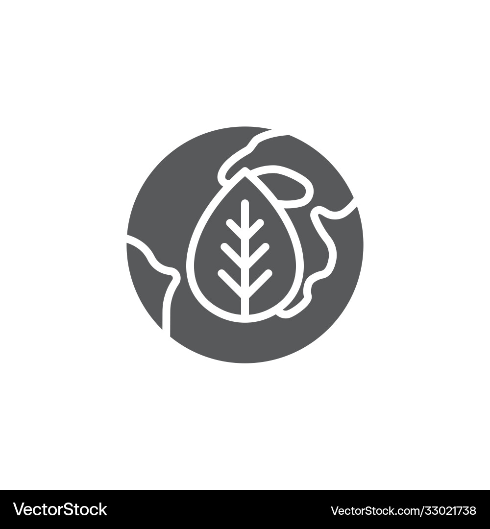 World ecology icon symbol isolated on white Vector Image