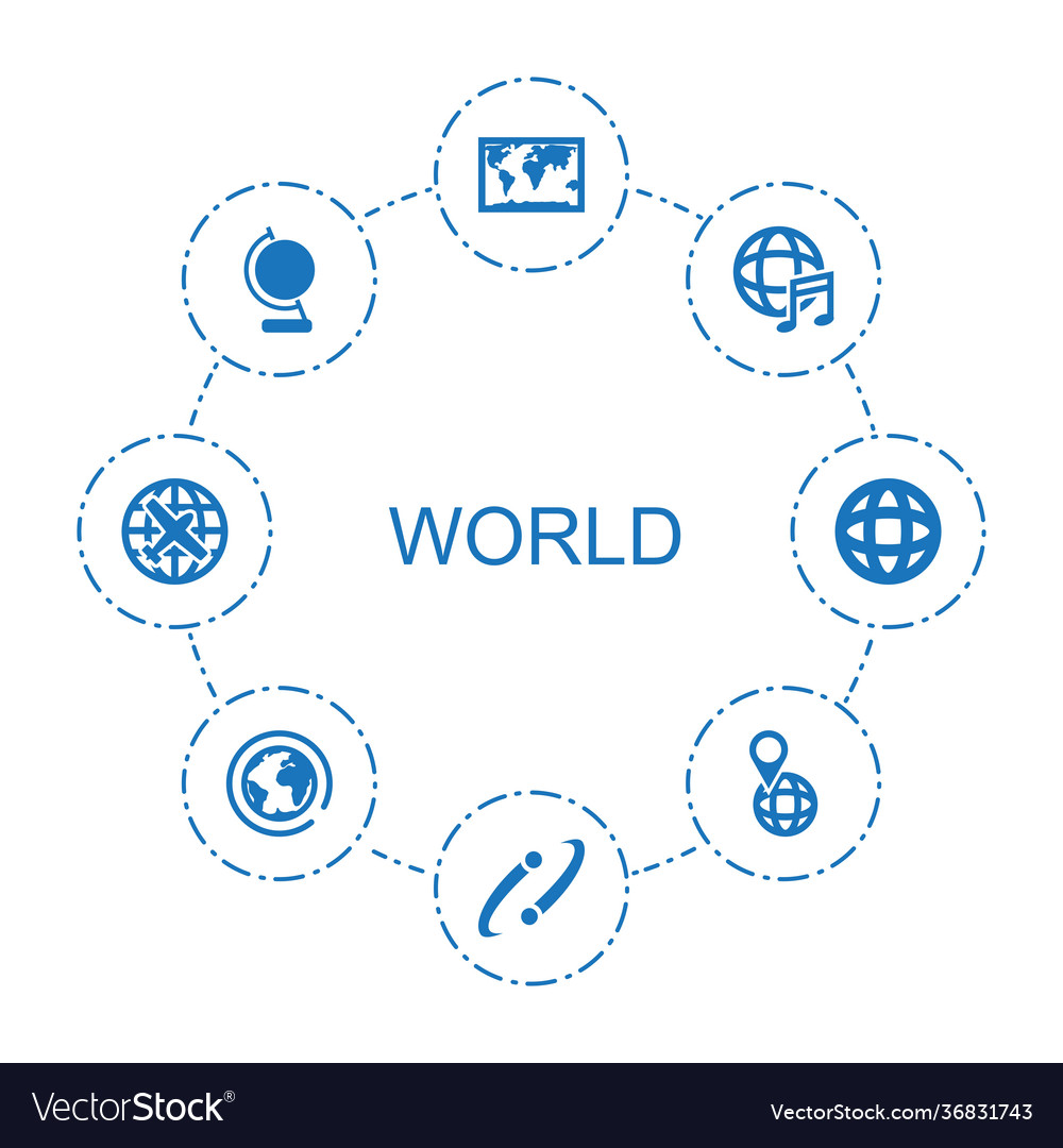 8 world icons Royalty Free Vector Image - VectorStock