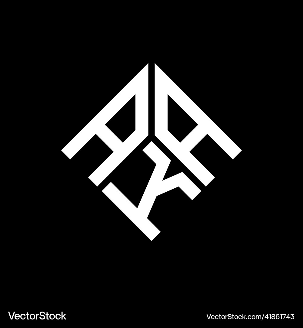 Aak letter logo design on black background Vector Image