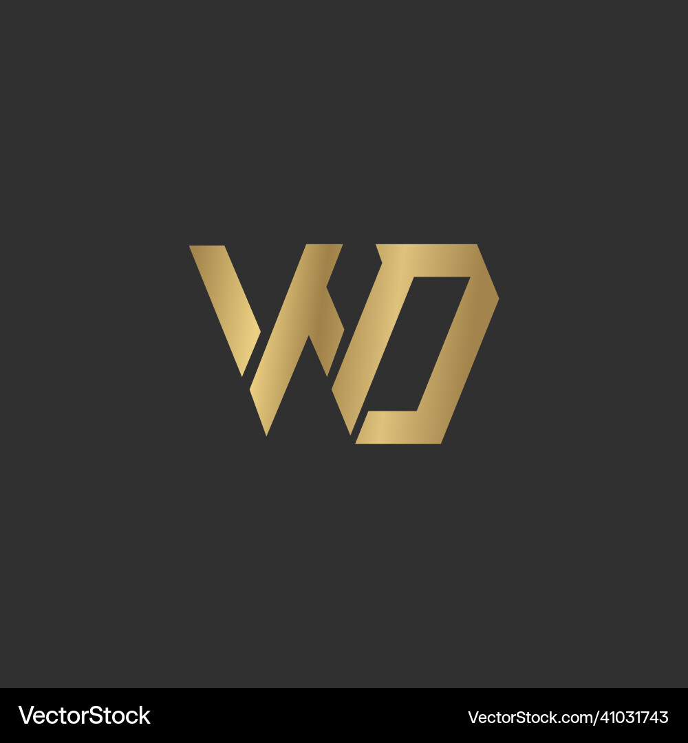 Alphabet initials logo dw wd d and w Royalty Free Vector