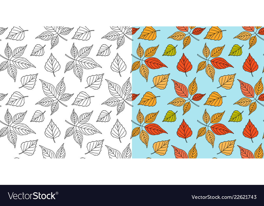 Autumn leaf pattern fall leaves seamless Vector Image