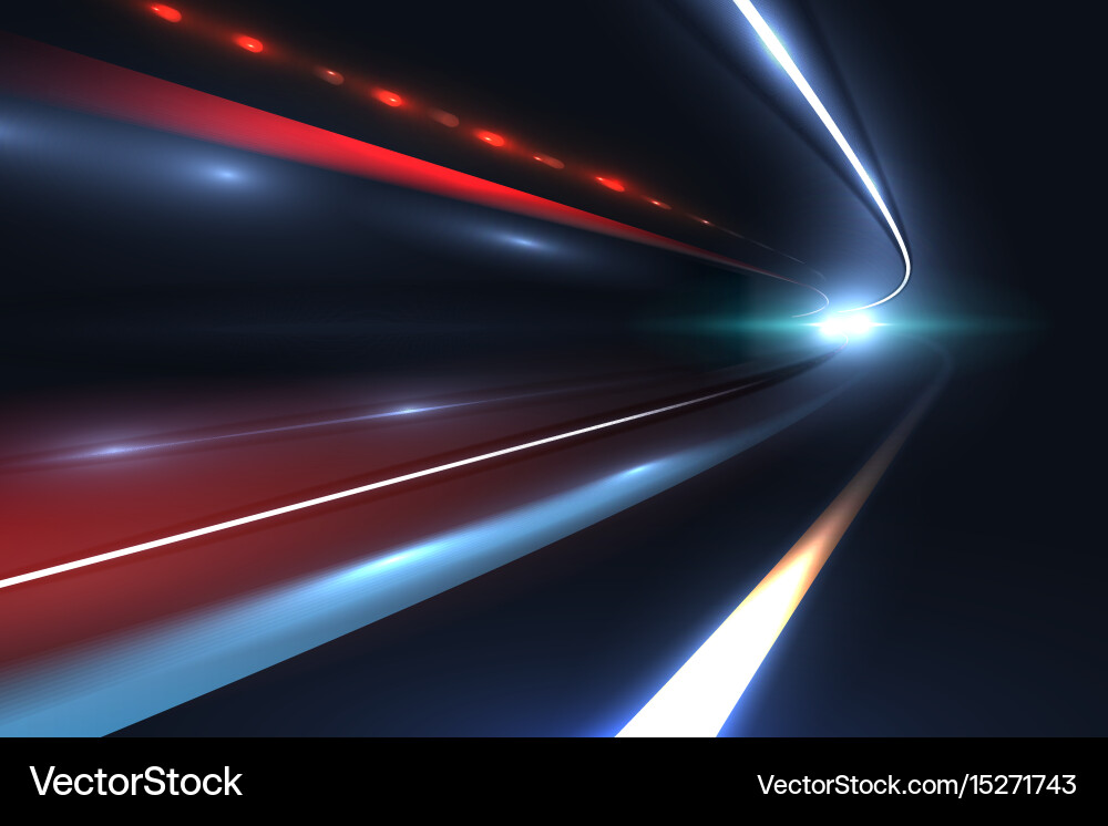 Car speed lines light trails tragic long Vector Image
