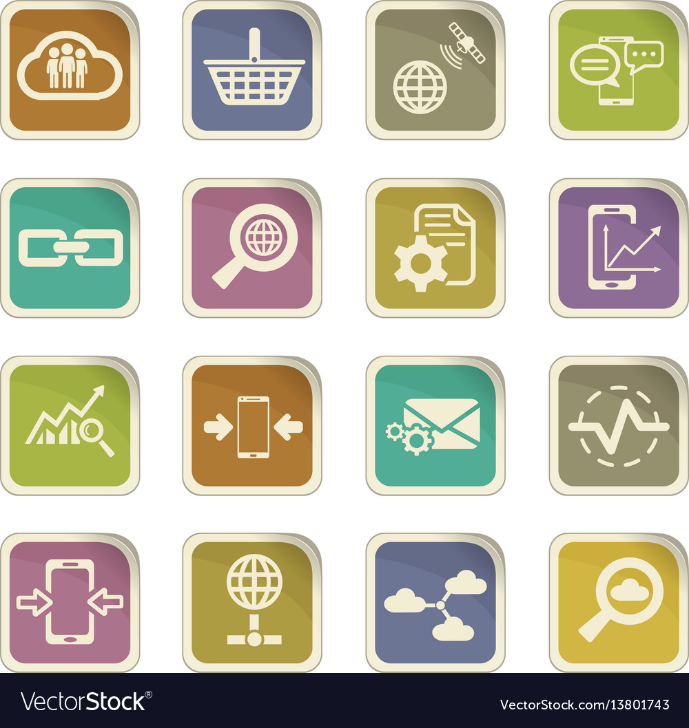 Data analytic icon set Royalty Free Vector Image