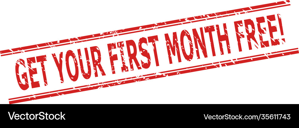 Get your first month free exclamation watermark Vector Image