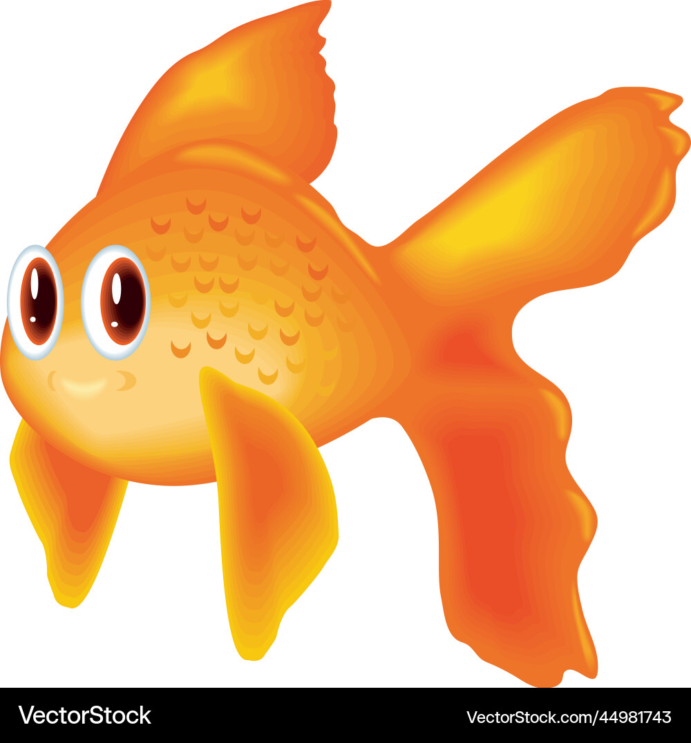Golden fish cartoon Royalty Free Vector Image - VectorStock