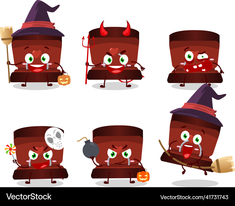 Halloween expression emoticons with cartoon Vector Image