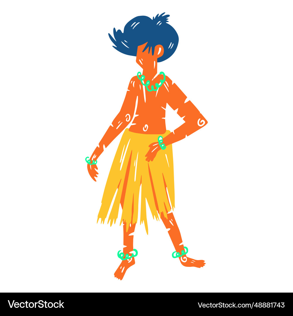 Hawaiian male dancer hula Royalty Free Vector Image