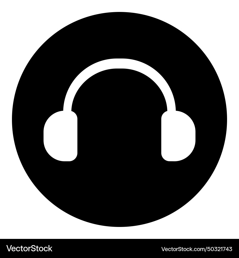 Headphones flat icon isolated on white background Vector Image