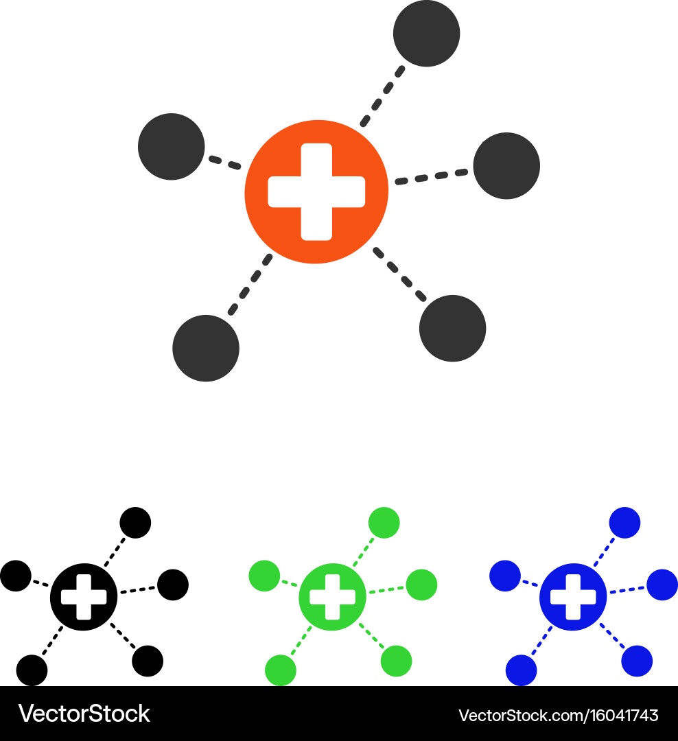 Health care links flat icon Royalty Free Vector Image
