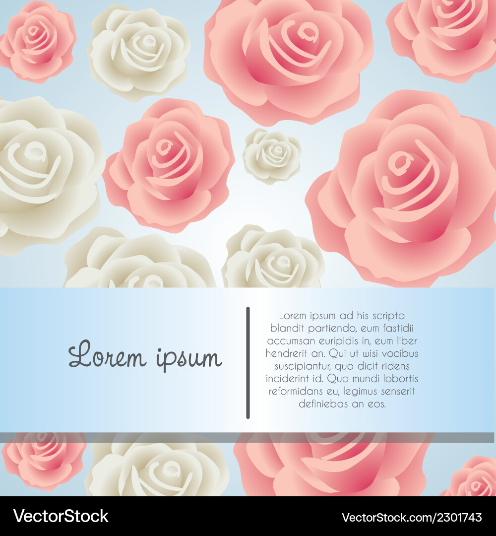 Invitation card with colorful roses Royalty Free Vector