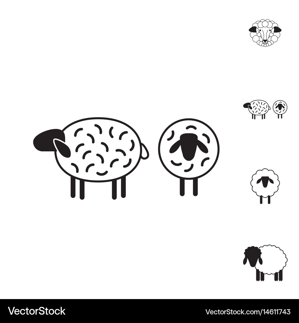 Sheep or ram icon logo template pictograph Vector Image