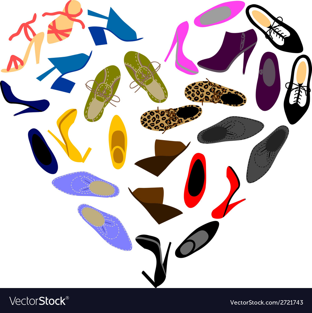 Shoes In Shape Heart Royalty Free Vector Image