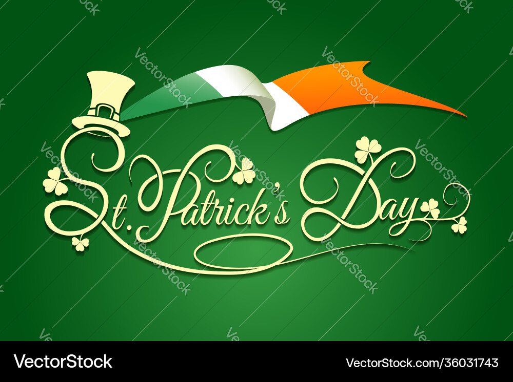 St patricks day background with flag ireland Vector Image