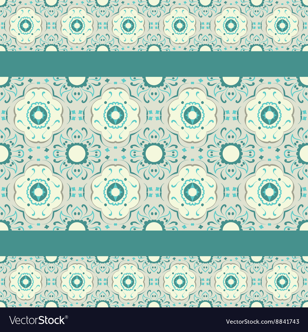 Turquoise ceramic pattern Royalty Free Vector Image