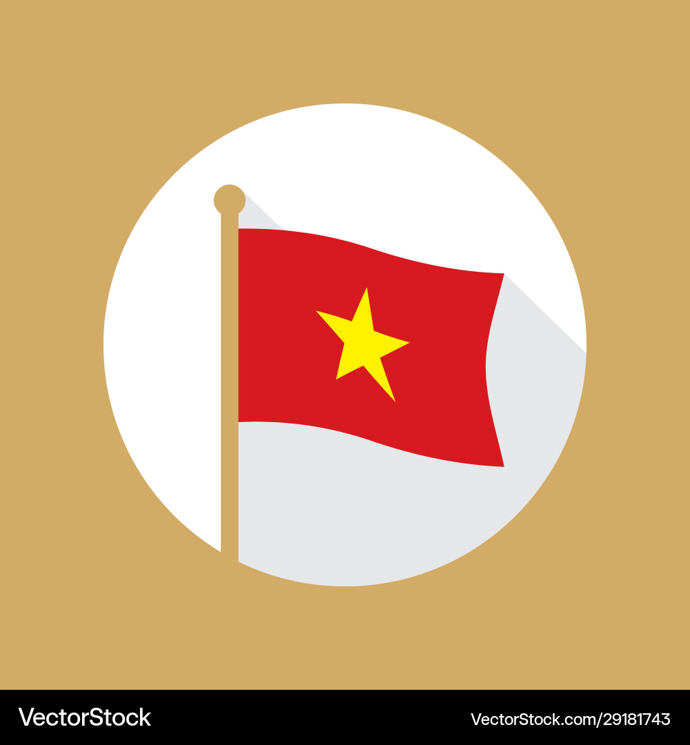 Vietnam national flag flat icon Royalty Free Vector Image