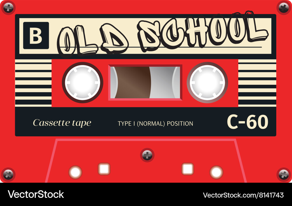 Vintage old school cassette with name Royalty Free Vector