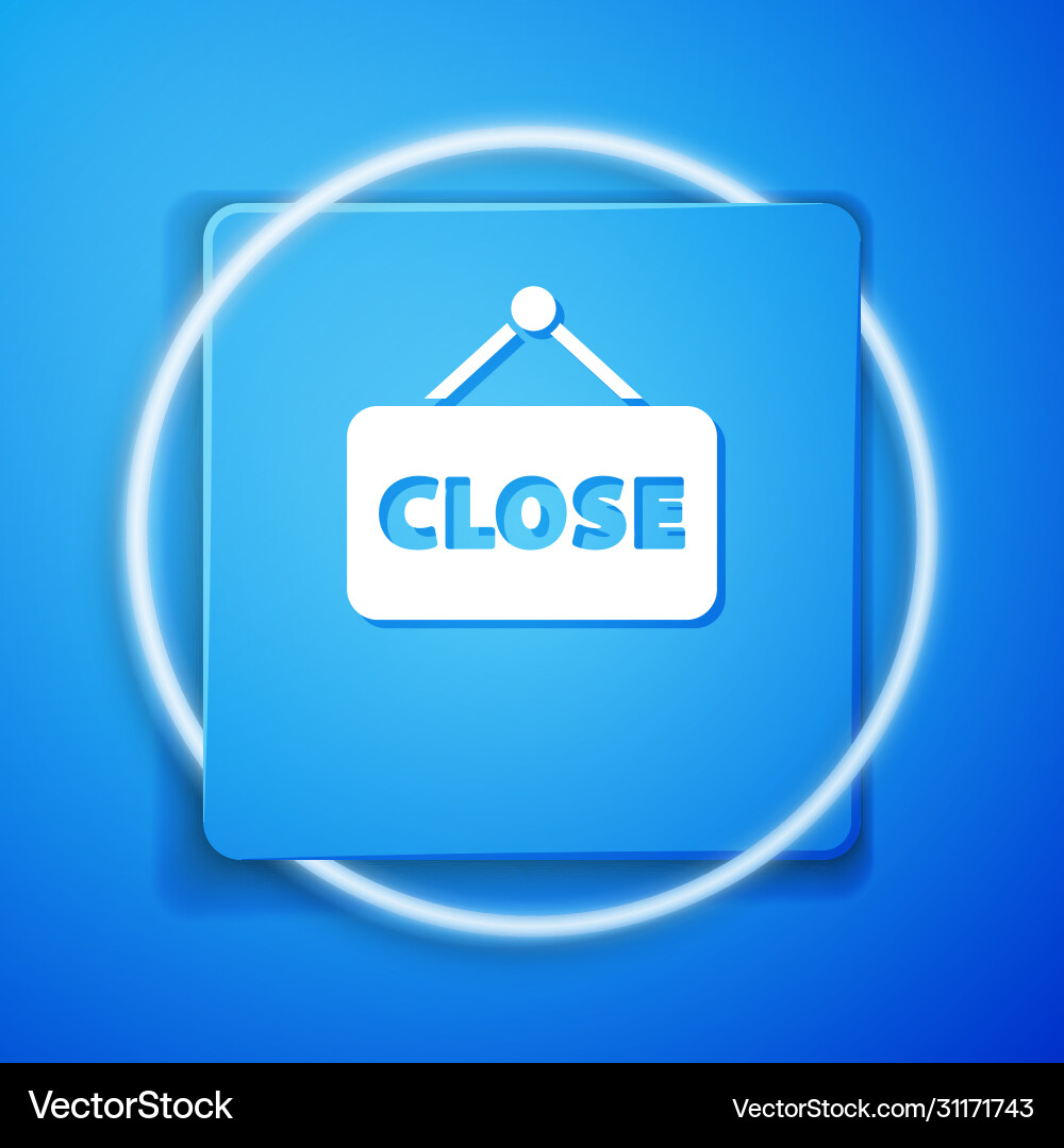 White hanging sign with text closed icon isolated Vector Image