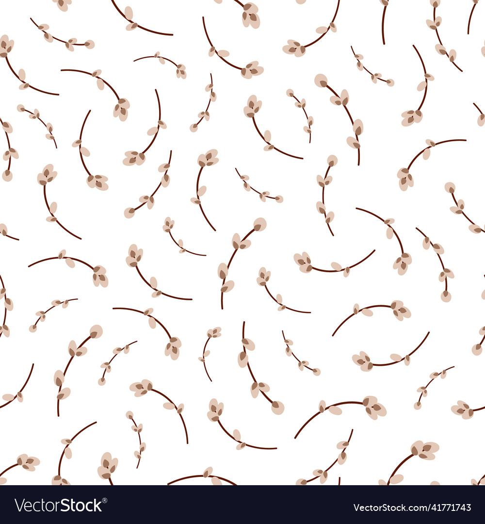 Willow twig seamless background easter pattern Vector Image