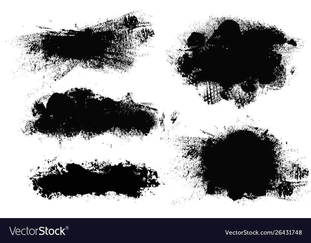 Brush strokes paintbrush set grunge Royalty Free Vector