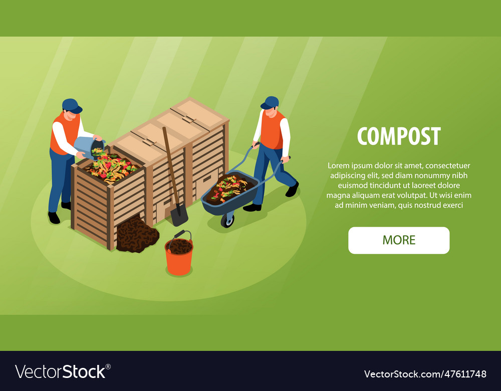 Compost horizontal banner Royalty Free Vector Image