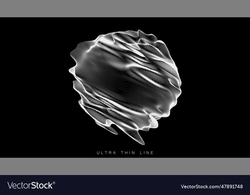 Distorted line spheres thin glitch Royalty Free Vector Image