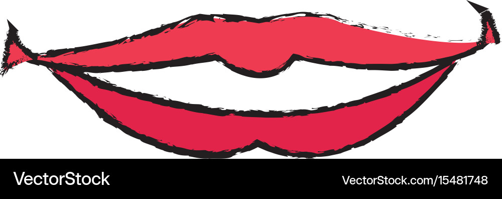 Female lips with lipstick a smile Royalty Free Vector Image