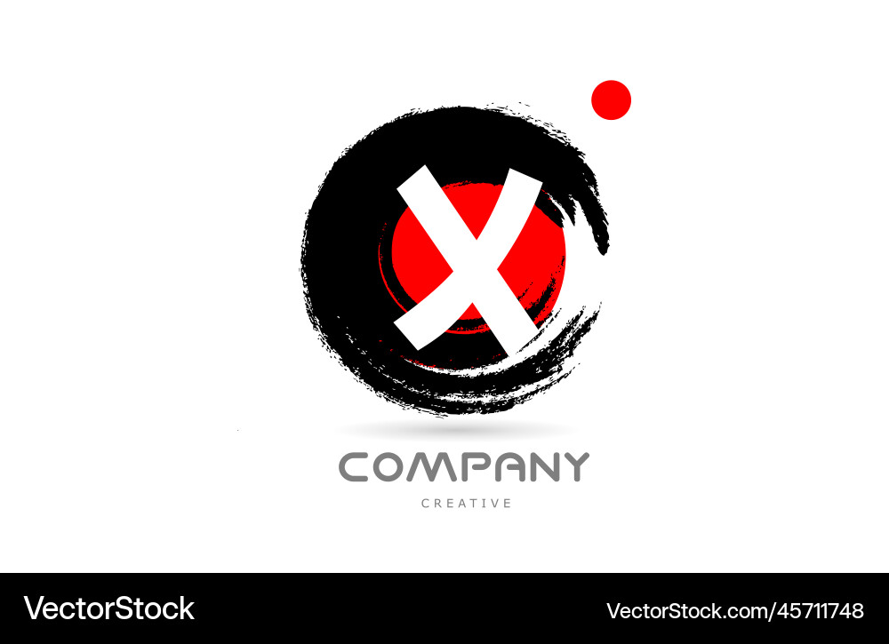 Grunge x alphabet letter logo icon design Vector Image