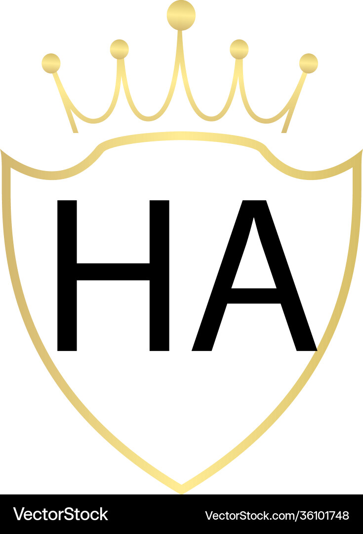 Ha letter logo design with simple style Royalty Free Vector