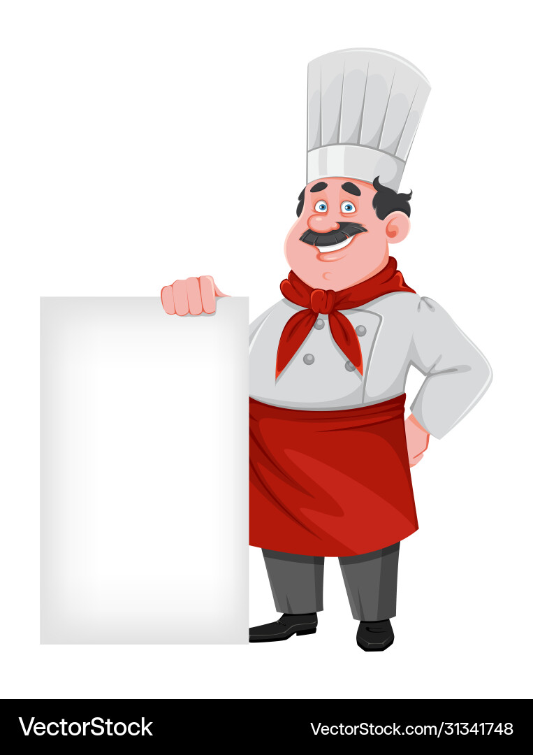 Handsome chef cartoon character cheerful cook Vector Image