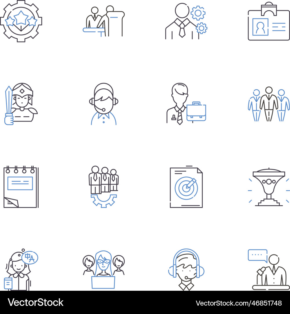 Identity crafting line icons collection self Vector Image