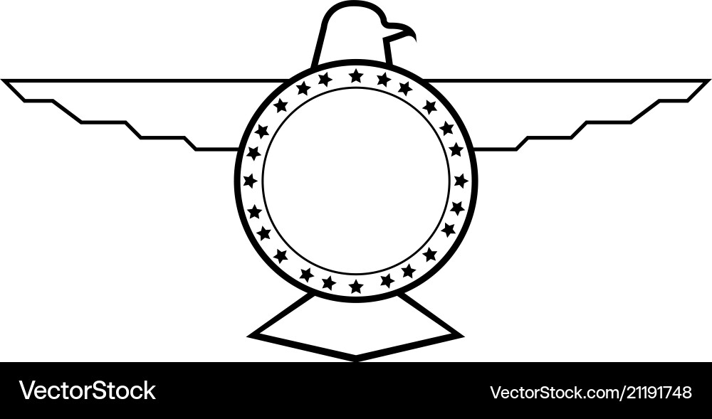 Isolated monochrome american emblem Royalty Free Vector