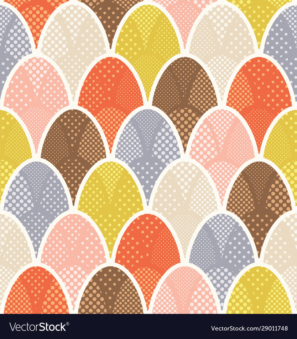 Mid century overlapping egg pattern for easter Vector Image