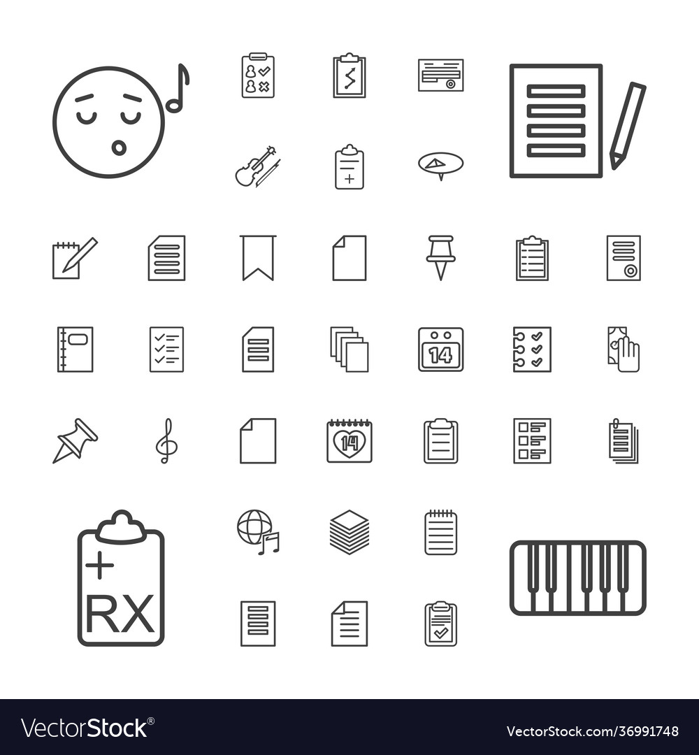 Note icons Royalty Free Vector Image - VectorStock