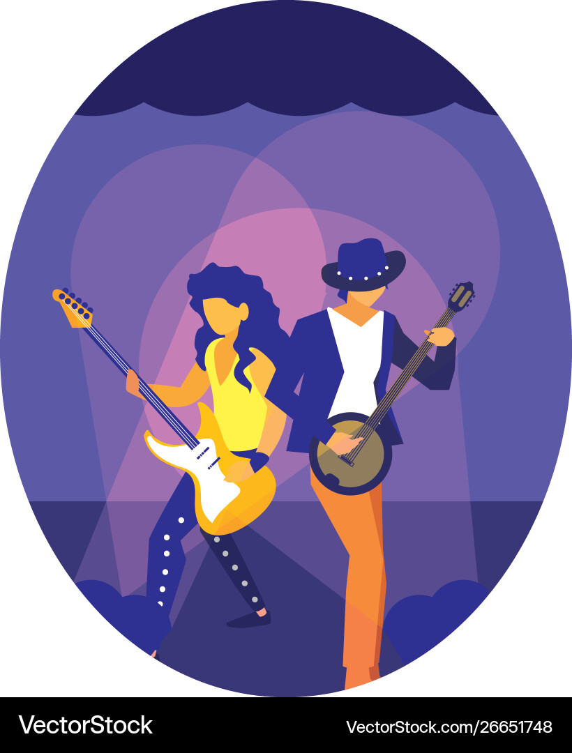 People musicians concert event design Royalty Free Vector