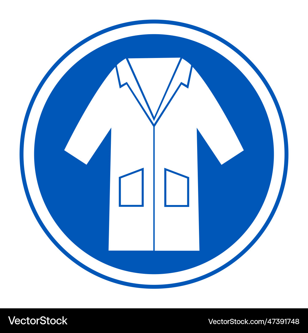 Ppe iconwear smock symbol sign isolate on white Vector Image