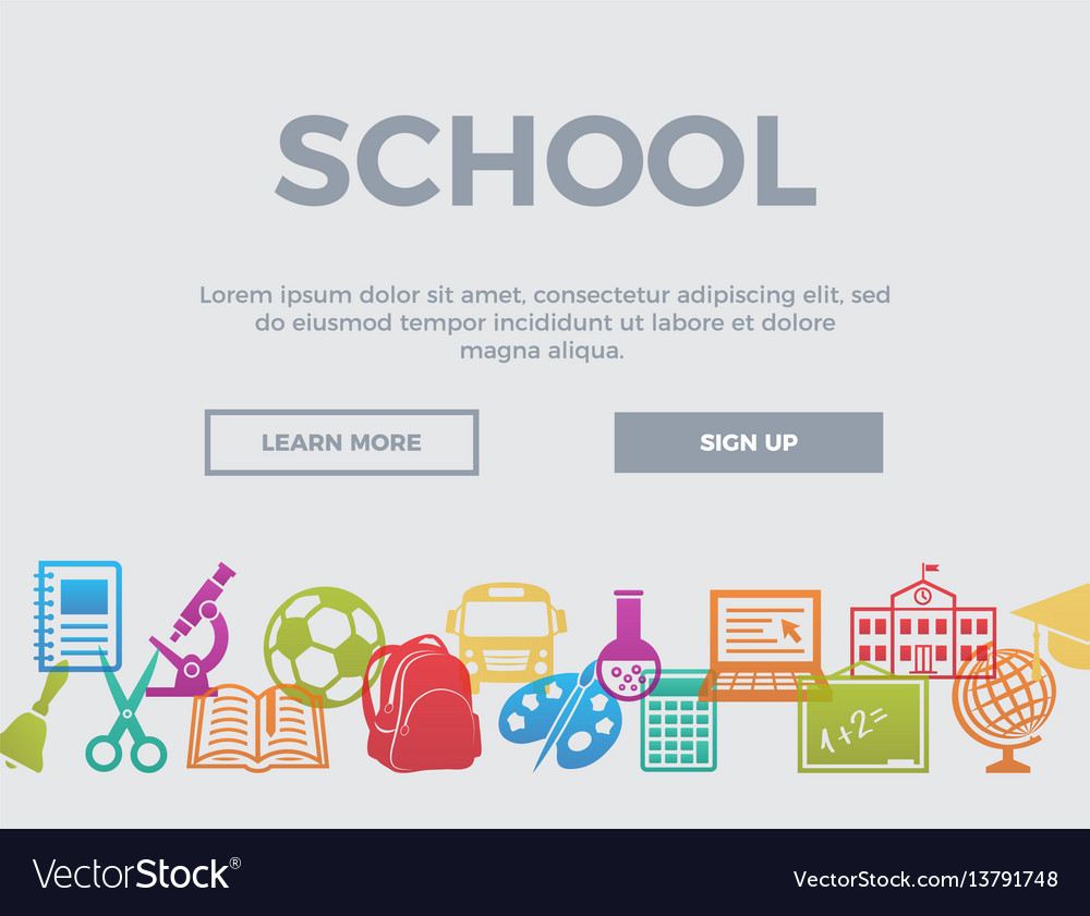 School concept header Royalty Free Vector Image