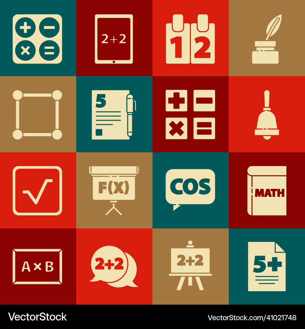 Set test or exam sheet book with word mathematics Vector Image